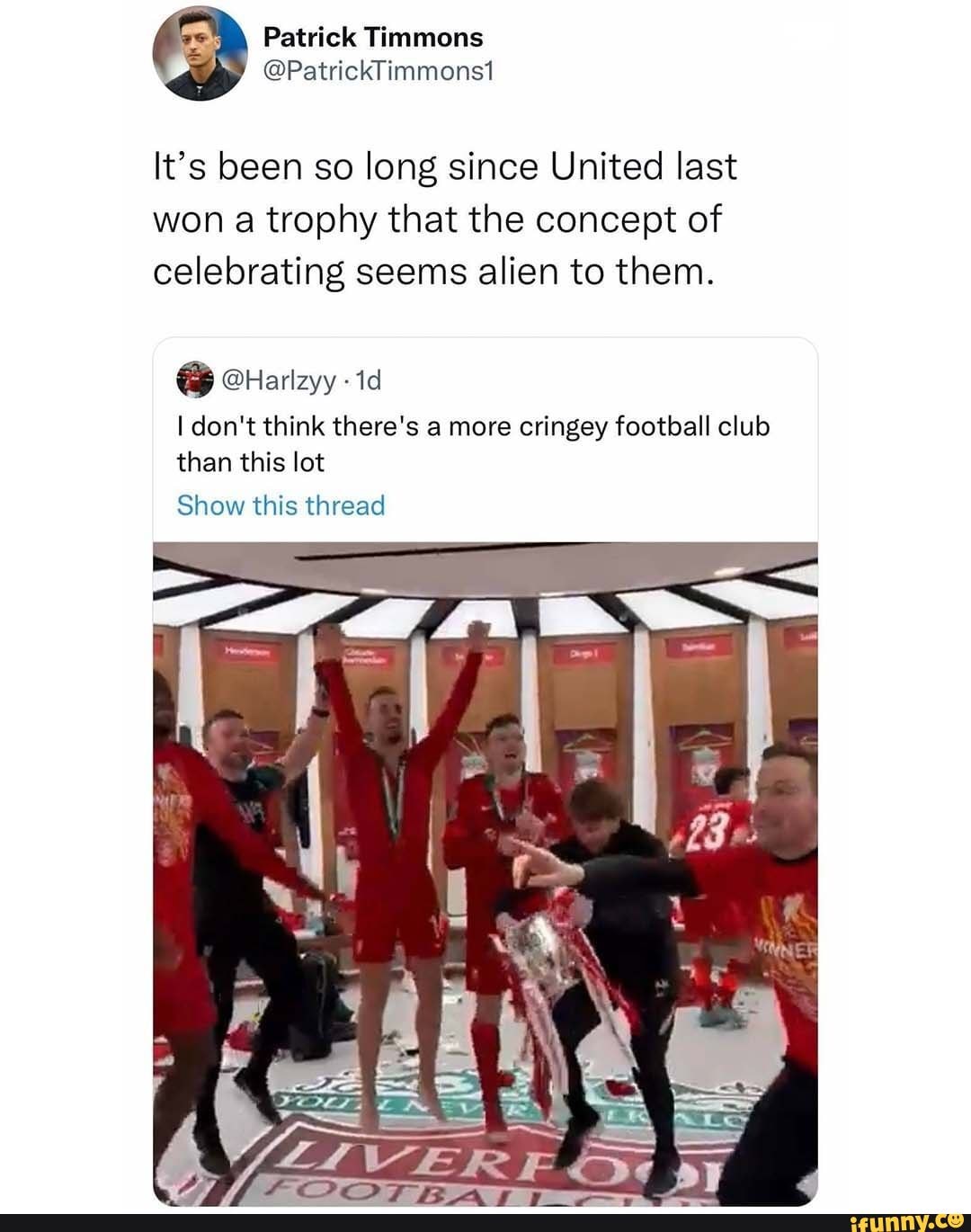 Patrick Timmons It's been so long since United last won a trophy that ...