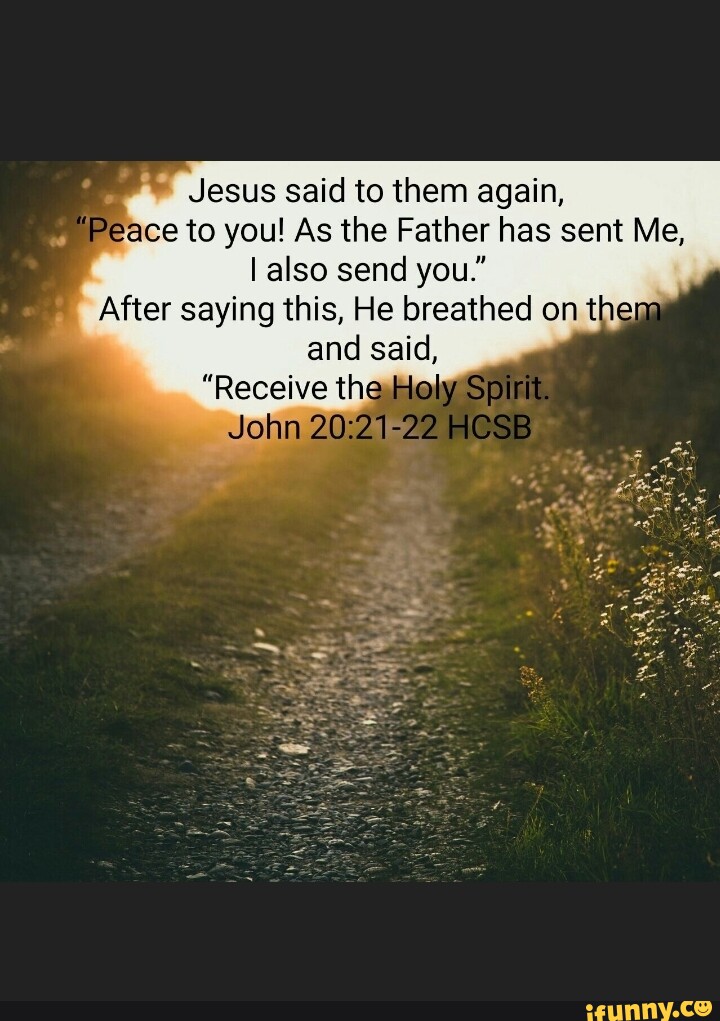 Jesus said to them again, ace to you! As the Father has sent Me, I also ...
