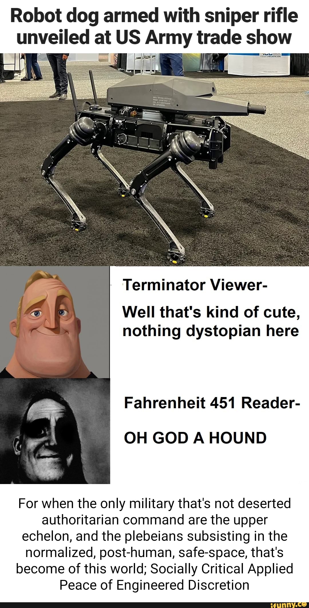 Robot dog armed with sniper rifle unveiled at US Army trade show ...