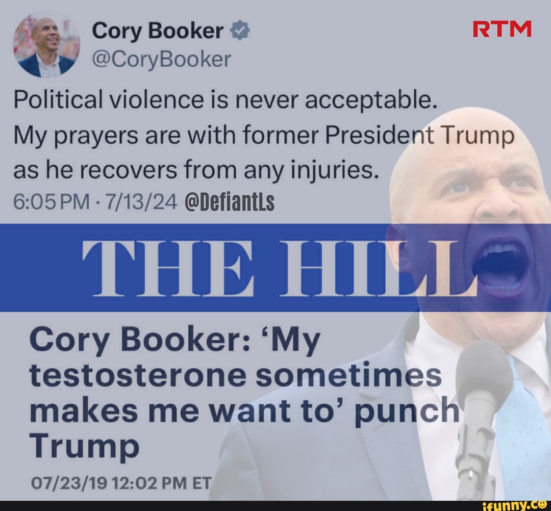 Cory Booker RTM @CoryBooker Political violence is never acceptable. My ...