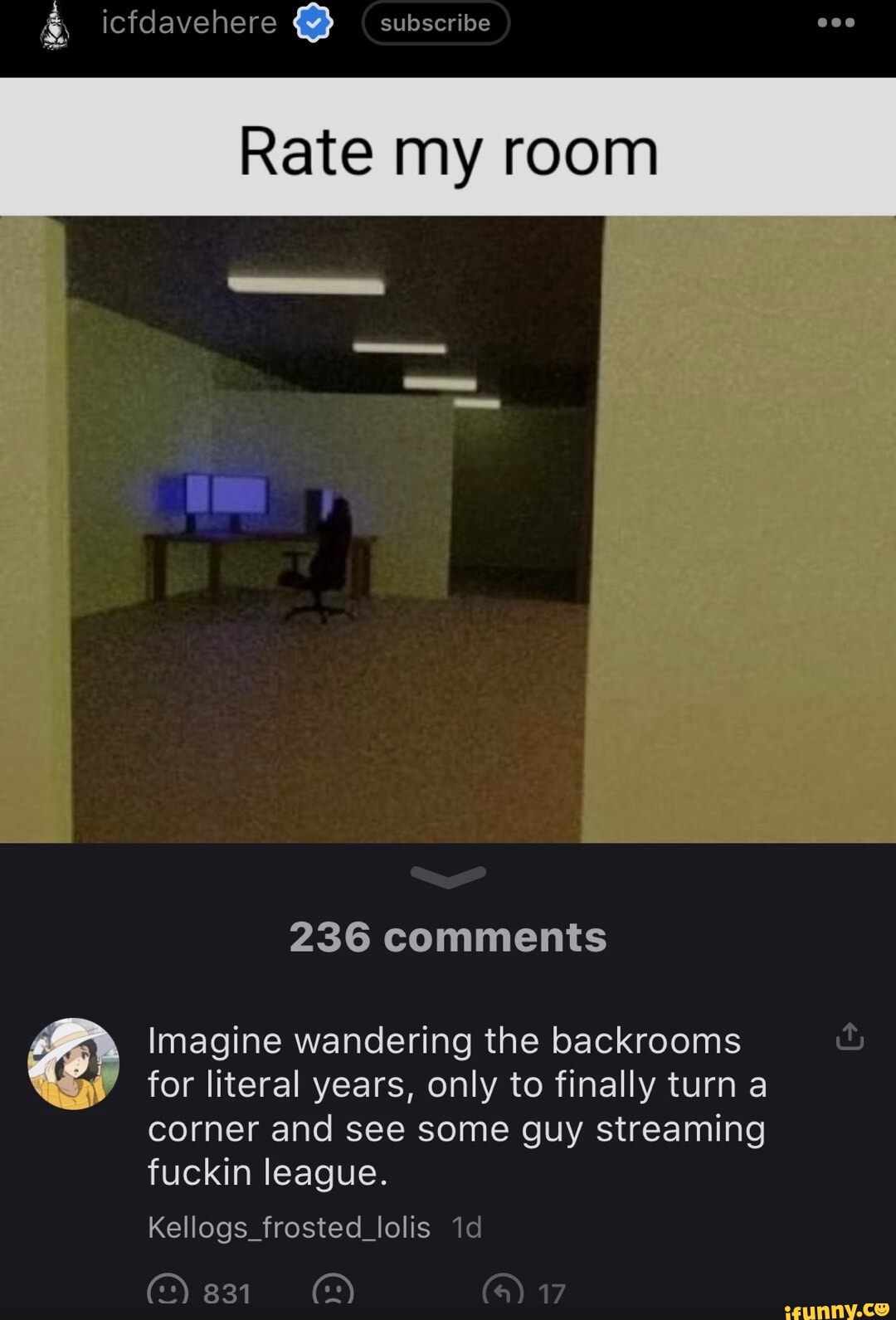 Ay icfdavehere subscribe Rate my room 236 comments Imagine wandering ...