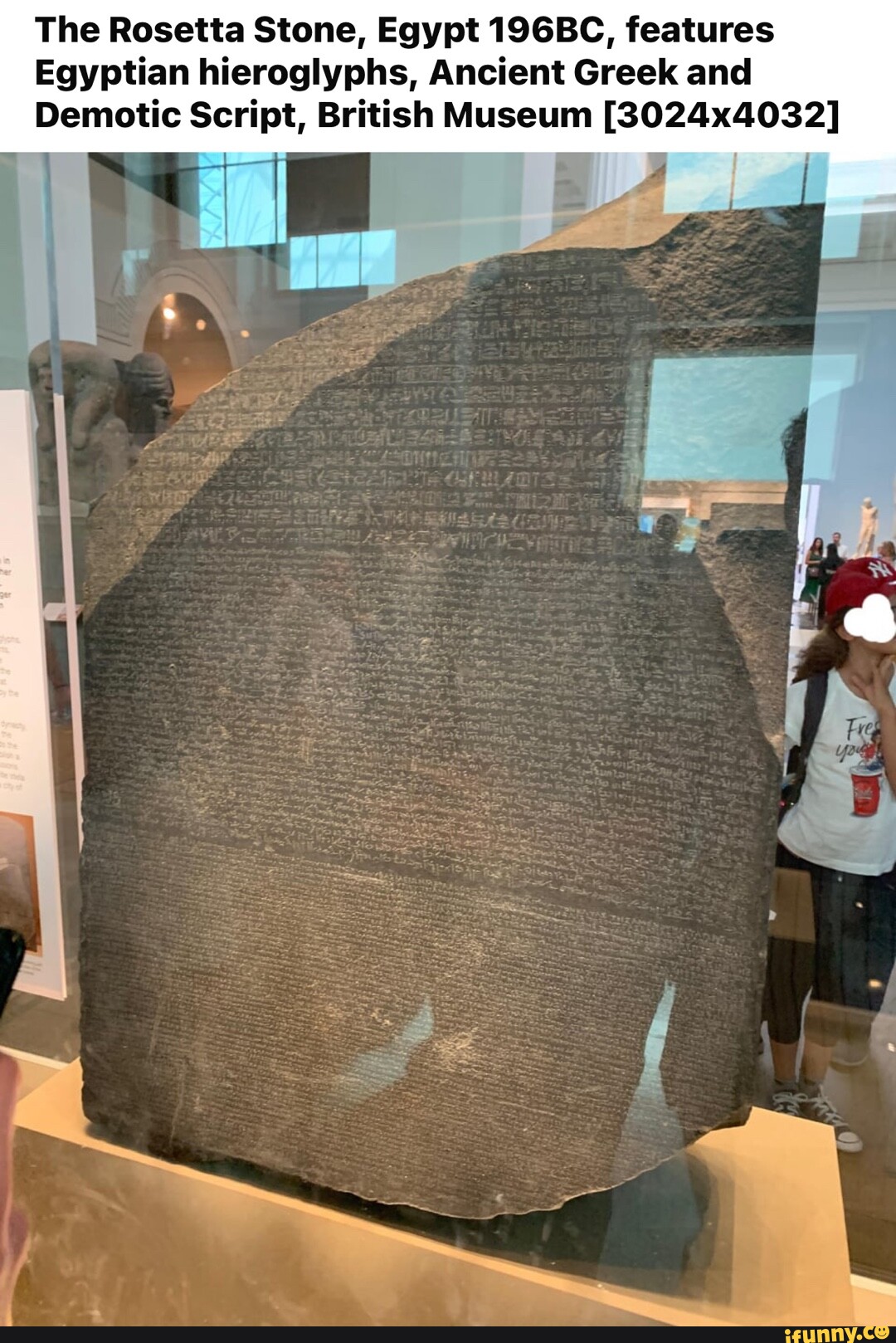The Rosetta Stone, Egypt 196BC, features Egyptian hieroglyphs, Ancient ...