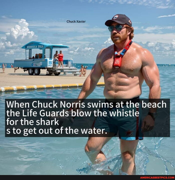 Chuck Xavier When Chuck Norris swims at the beach the Life Guards blow ...