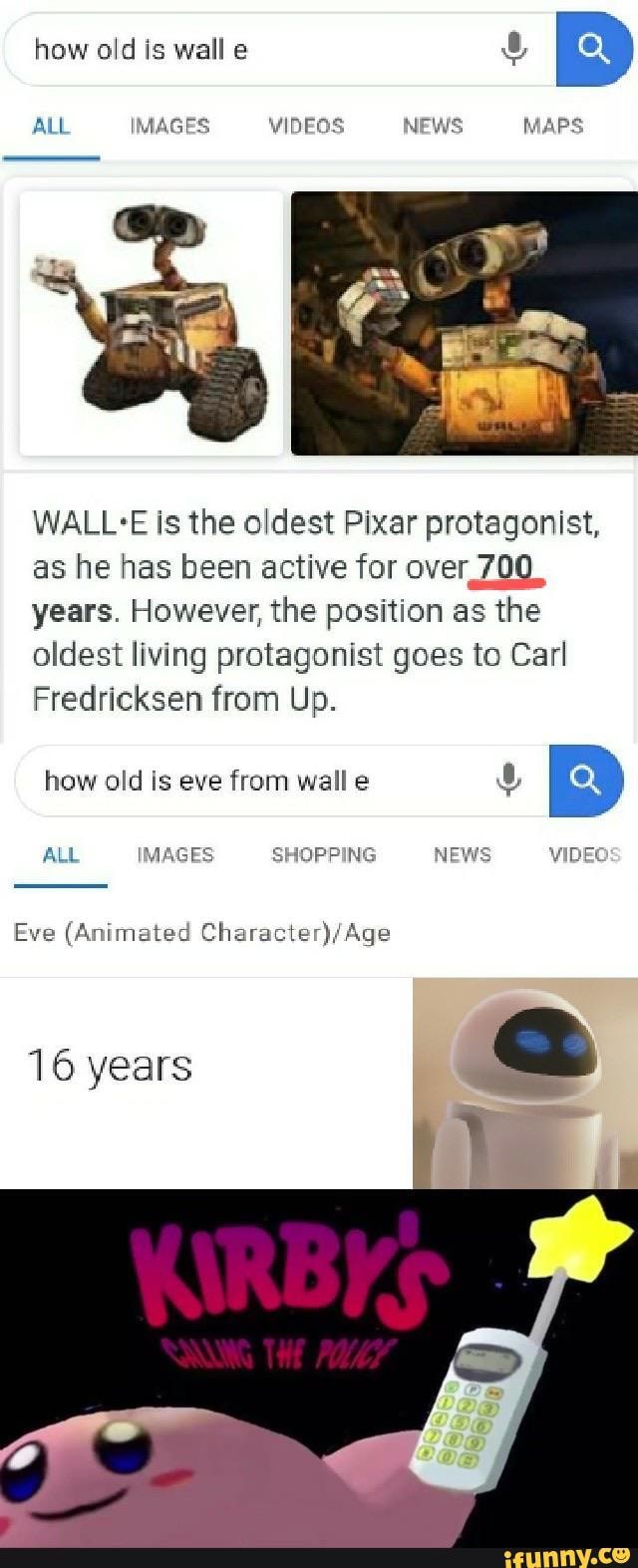 How old is wall e & ALL IMAGES: VIDEOS NEWS MAPS WALL*E is the oldest ...