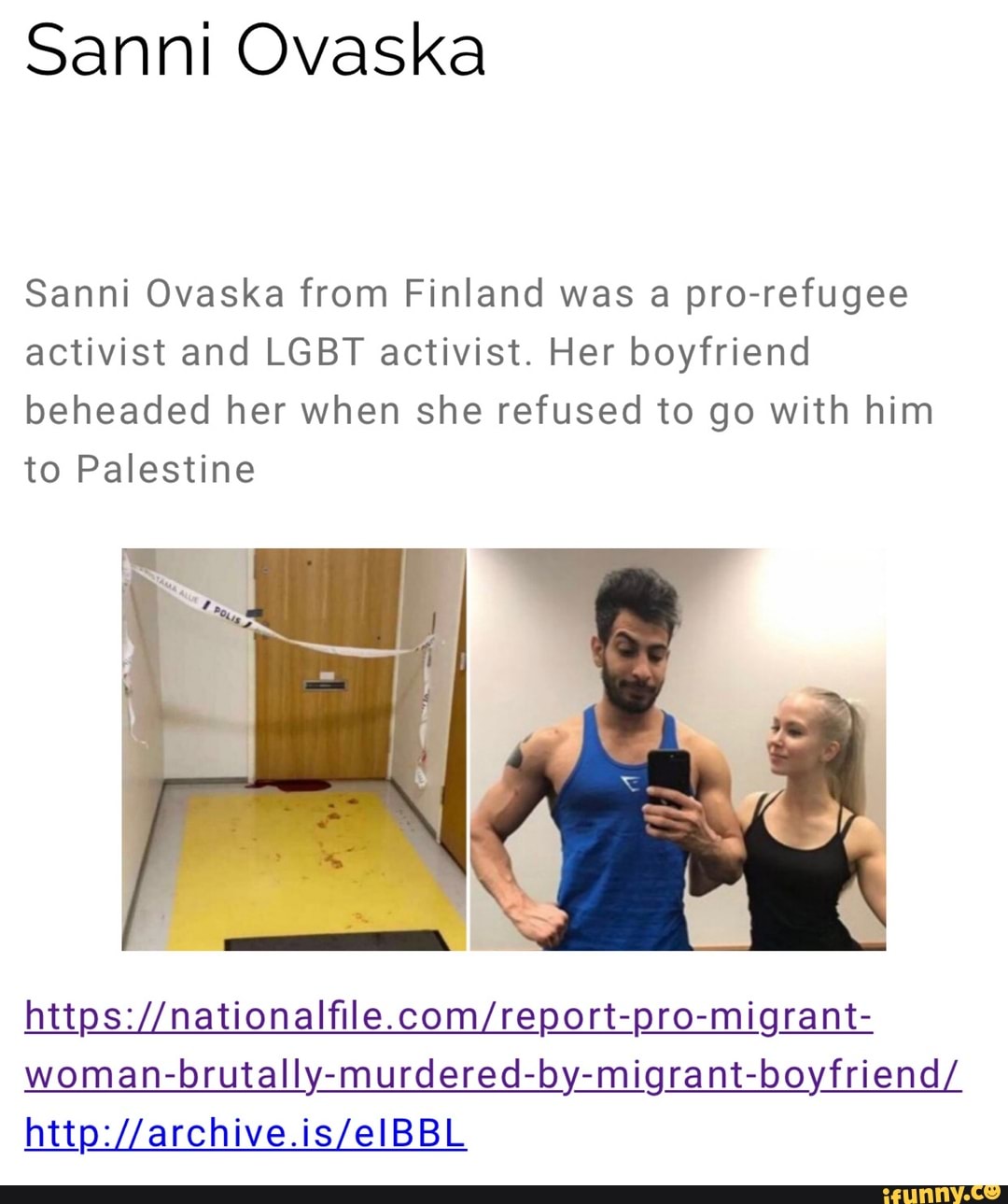 Sanni Ovaska Sanni Ovaska from Finland was a pro-refugee activist and ...