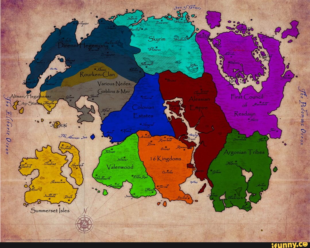 Political map of Tamriel in 1E 482 - First Coun of Resdagn - iFunny