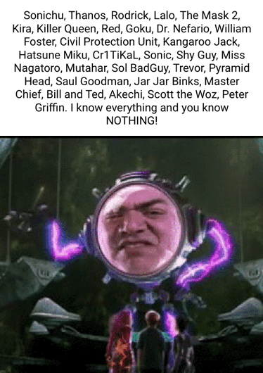 Sonichu, Thanos, Rodrick, Lalo, The Mask 2, Kira, Killer Queen, Red ...