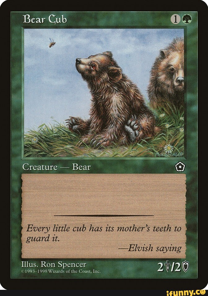 Bear Cub Creature - Bear " Every little cub has its mother's teeth to ...