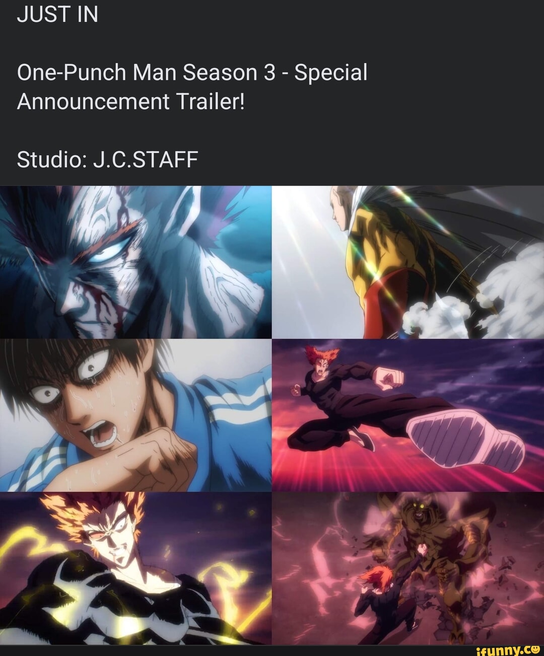 JUST IN One-Punch Man Season 3 - Special Announcement Trailer! Studio ...