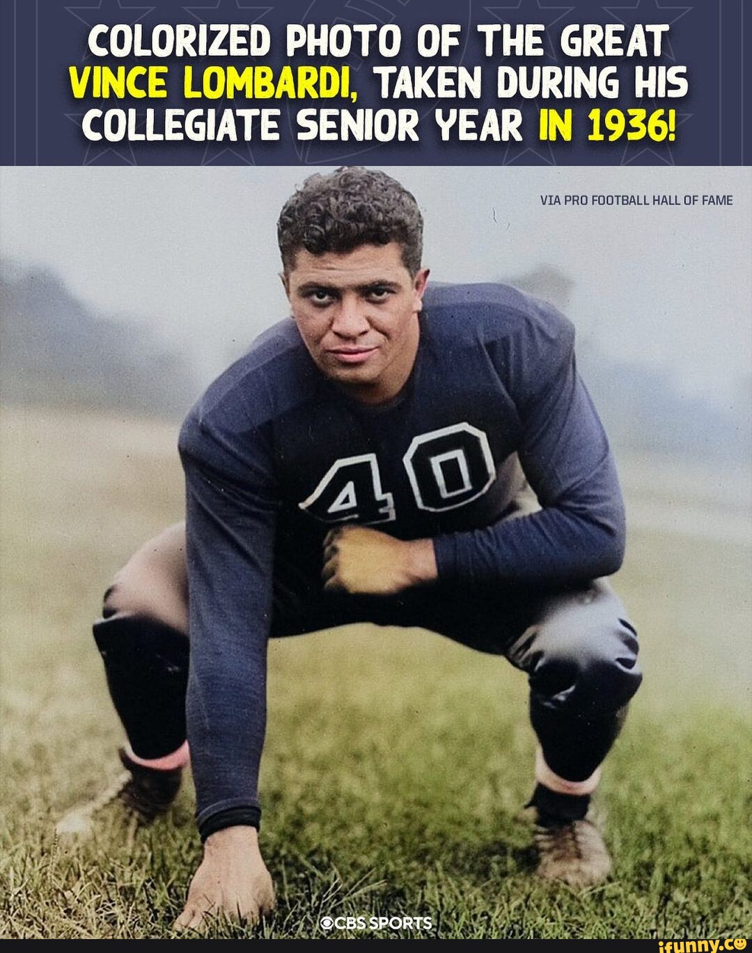 COLORIZED PHOTO OF THE GREAT VINCE LOMBARDI, TAKEN DURING HIS ...