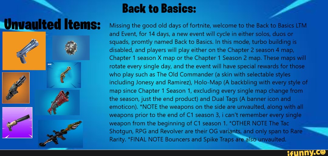 Back te Missing the good old days of fortnite, welcome to the Back to ...