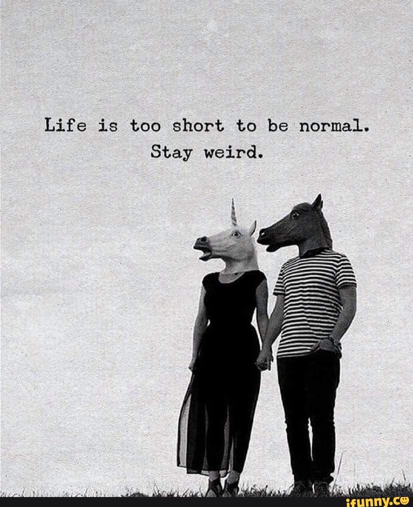 Life is too short to be normal. Stay weird. - iFunny