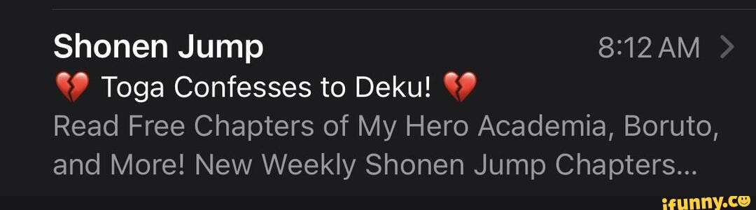 Shonen Jump AM Toga Confesses to Deku! Read Free Chapters of My Hero ...