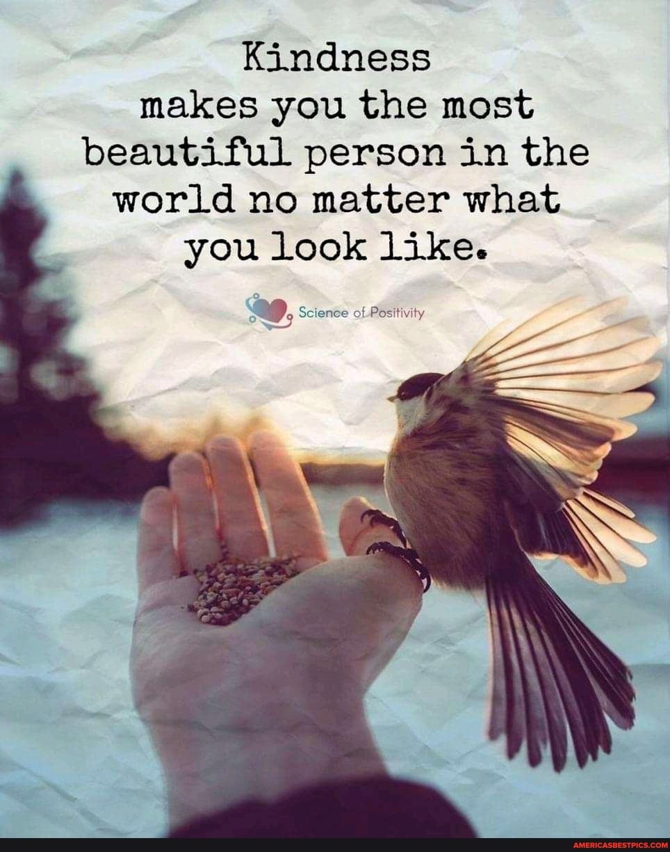 Kindness makes you the most beautiful person in the world no matter ...