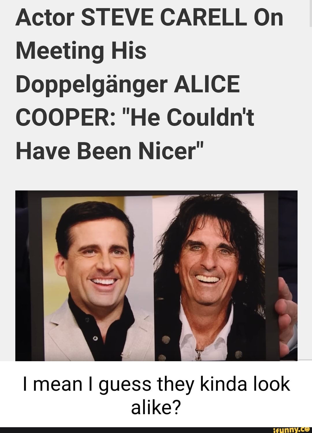 Actor STEVE CARELL On Meeting His Doppelganger ALICE COOPER: "He Couldn ...