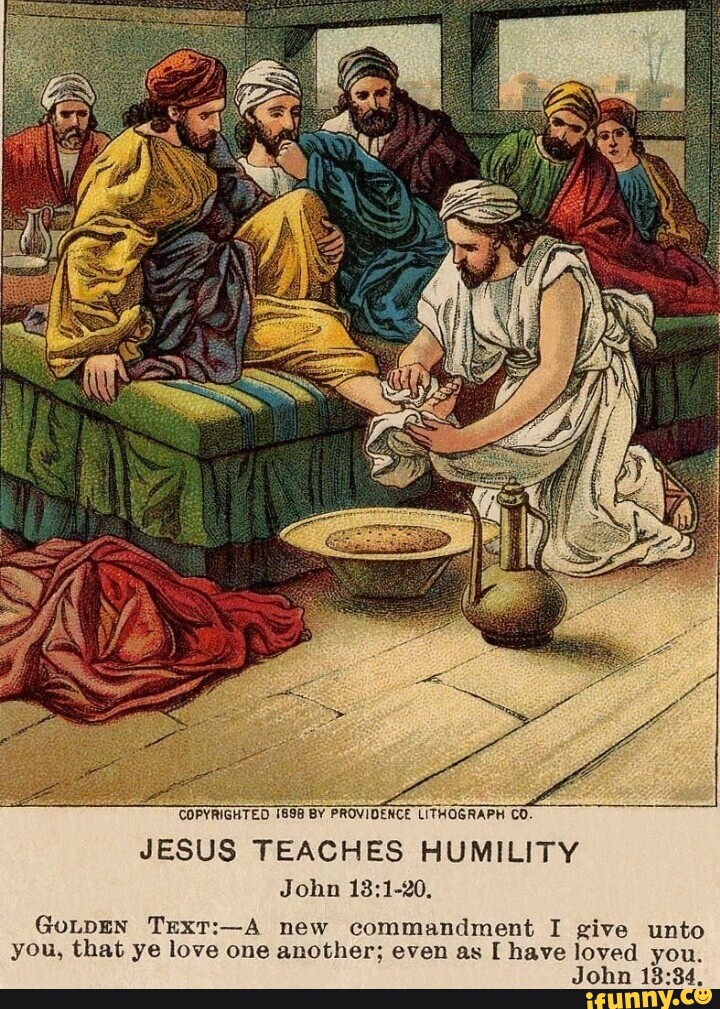 COPYRIGHTED 1898 BY PROVIDENCE LITHOGRAPH CO. JESUS TEACHES HUMILITY ...