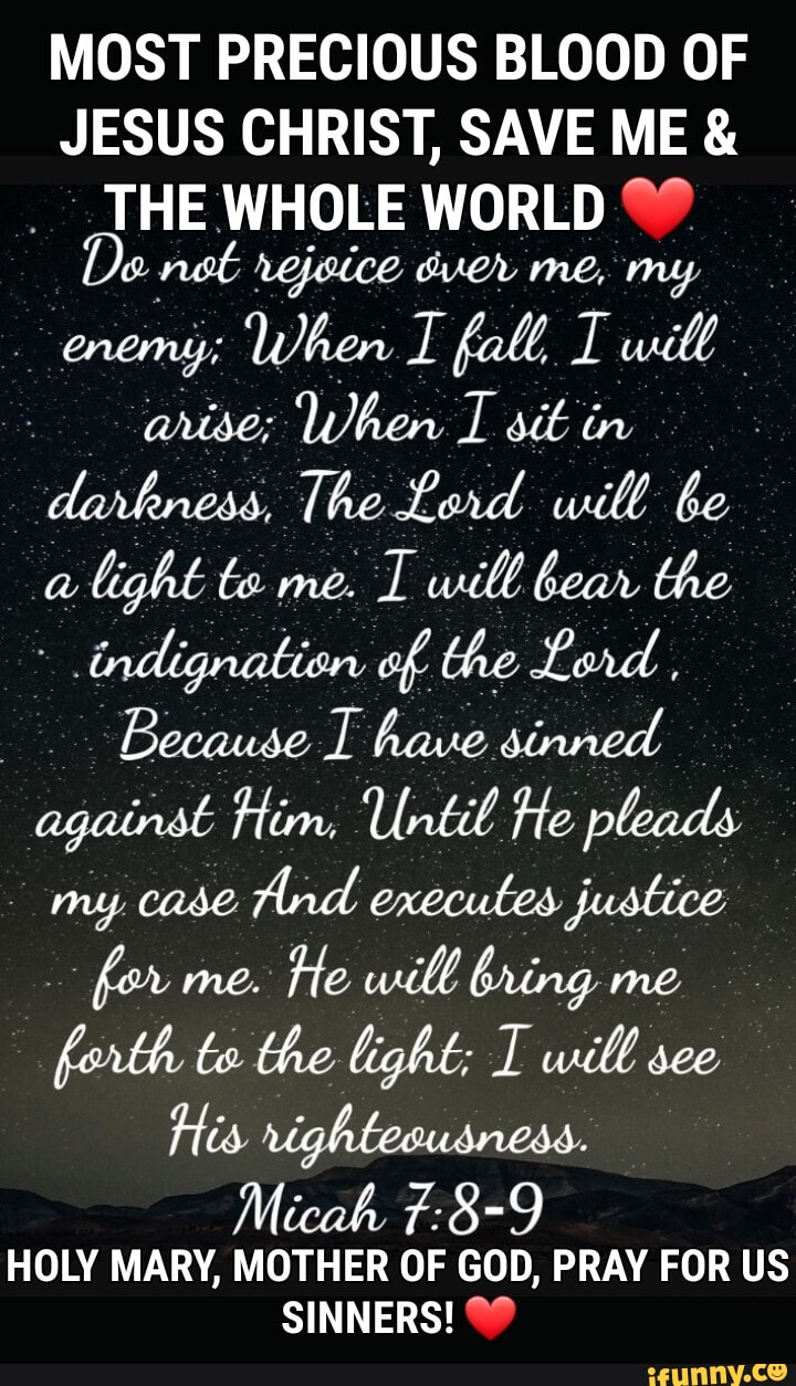 MOST PRECIOUS BLOOD OF JESUS CHRIST, SAVE ME & THE WHOLE WORLD De nat ...