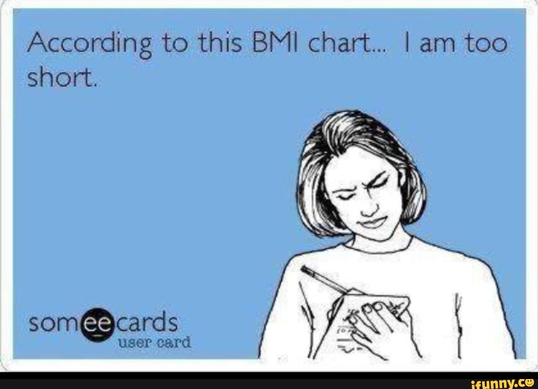 According to this BMI chart... I am too short. user card - iFunny