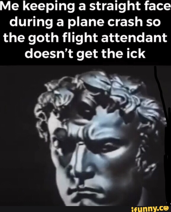 Me keeping straight face during a plane crash so the goth flight ...