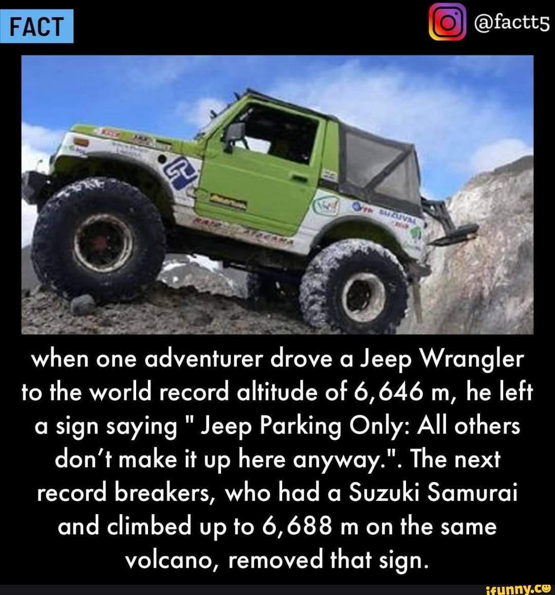 FACT when one adventurer drove a Jeep Wrangler to the world record ...