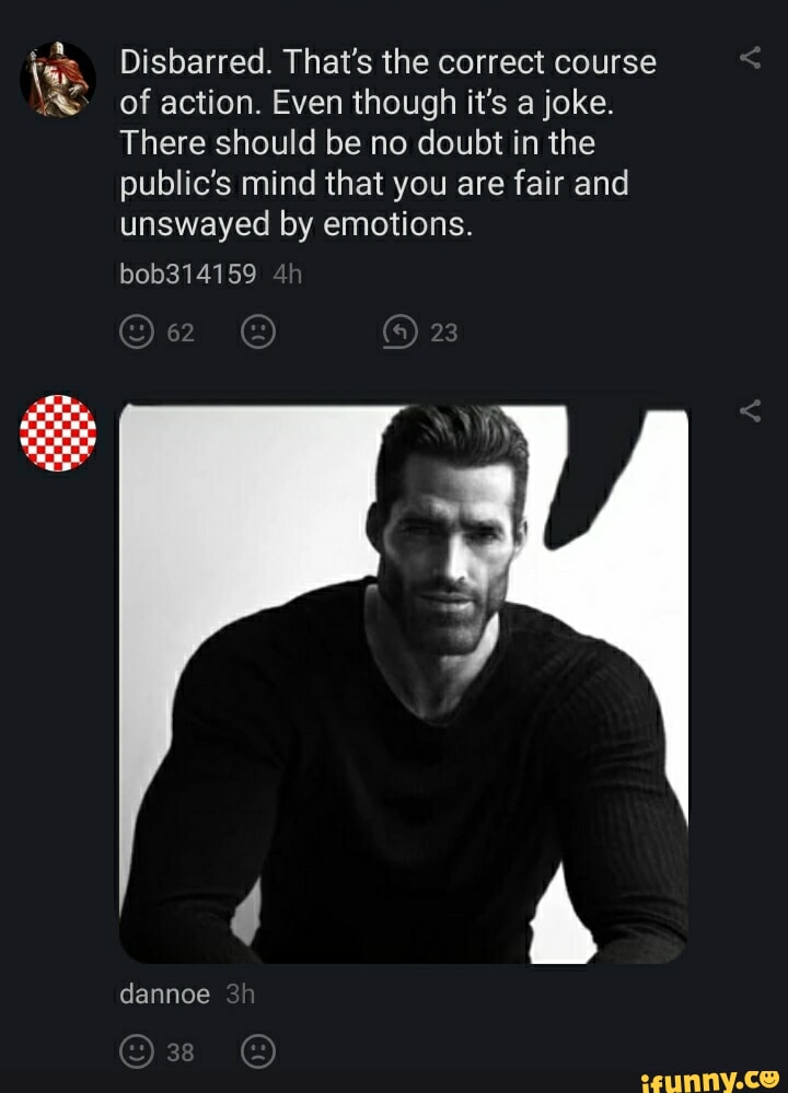 Disbarred. That's the correct course of action. Even though it's a joke ...