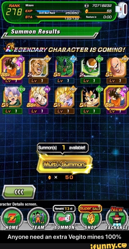 Anyone need an extra Vegilo mines 100% - Anyone need an extra Vegito ...