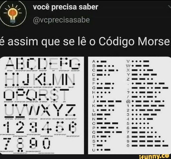 (Qvcprecisasabe você precisa saber assim que se lê o Código Morse lo II ...