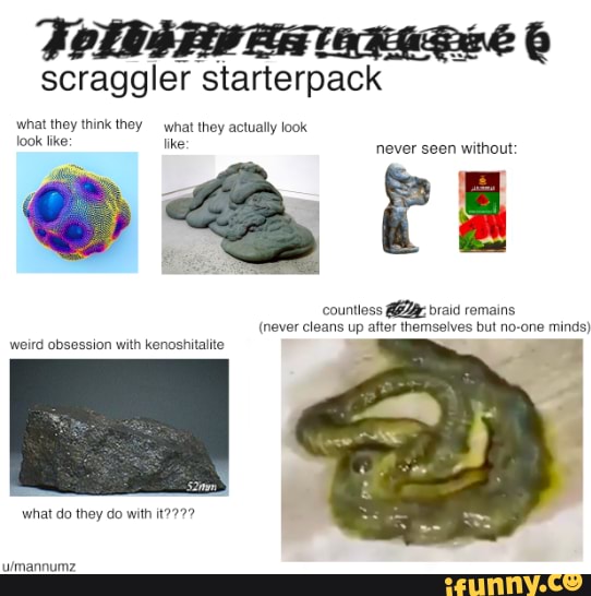 Scraggler starterpack what they think they what they actually look look ...