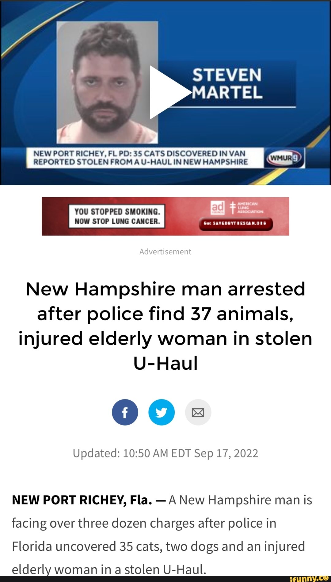 STEVEN MARTEL NEW PORT RICHEY, FL PD: 35 CATS DISCOVERED IN VAN ...