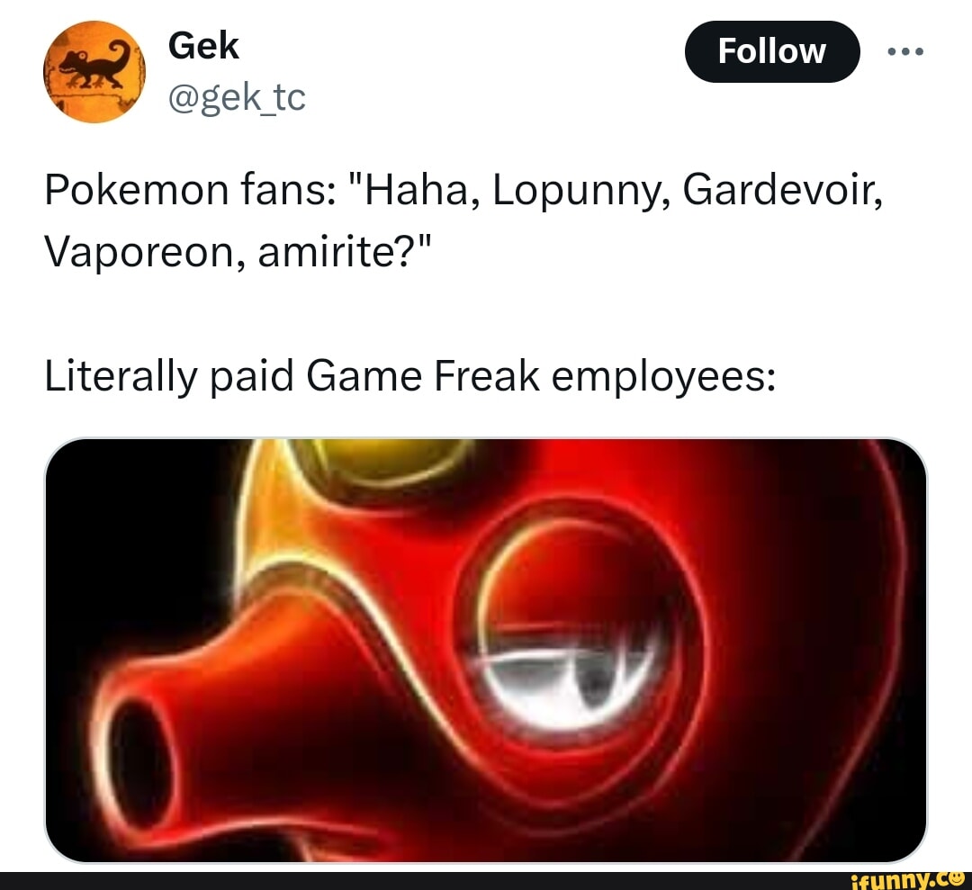 Follow Gek Pokemon Fans Haha Lopunny Gardevoir Vaporeon Amirite Literally Paid Game
