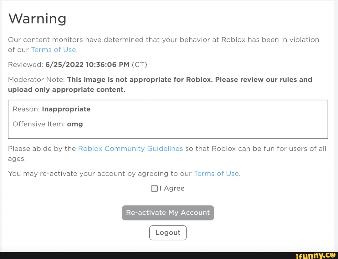 Random ass ban - Warning Our content monitors have determined that your ...