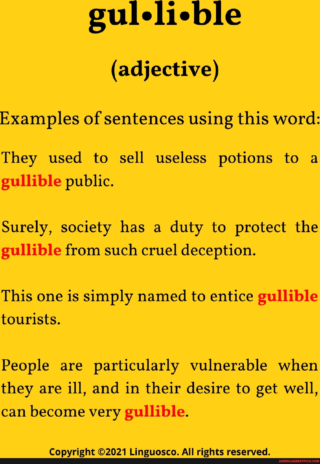 Gulelieble (adjective) Examples of sentences using this word: They used ...