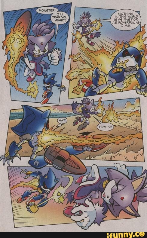 Archie: Metal Sonic fights off Blaze, Shadow and Marine simultaneously ...