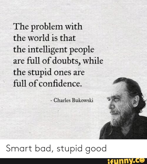 Smart bad, stupid good - The problem with the world is that the ...