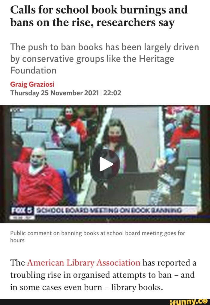 Calls for school book burnings and bans on the rise, researchers say ...