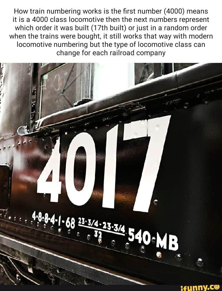 How train numbering works is the first number (4000) means it is a 4000 ...