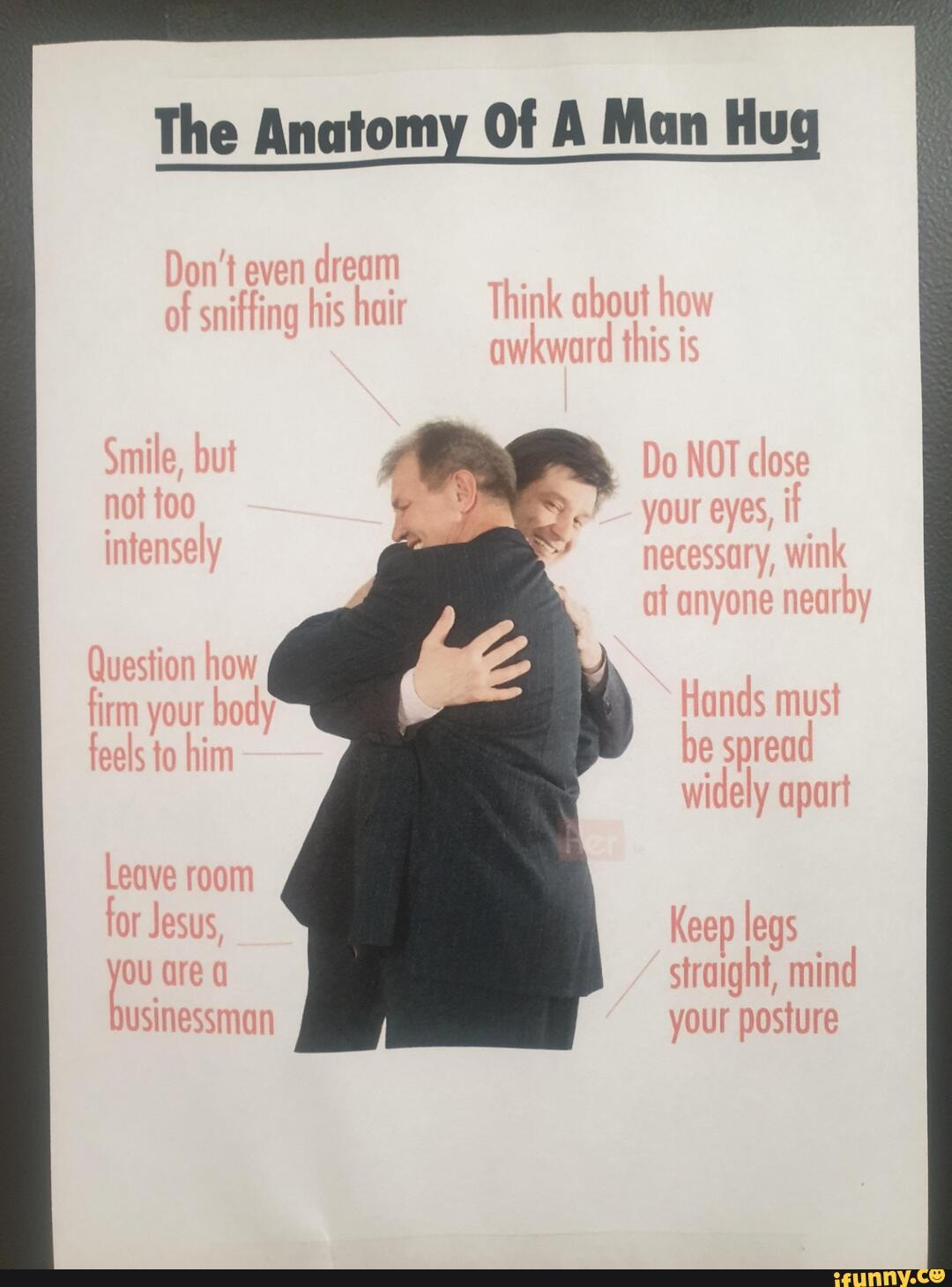 The Anatomy Of A Man Hug - iFunny