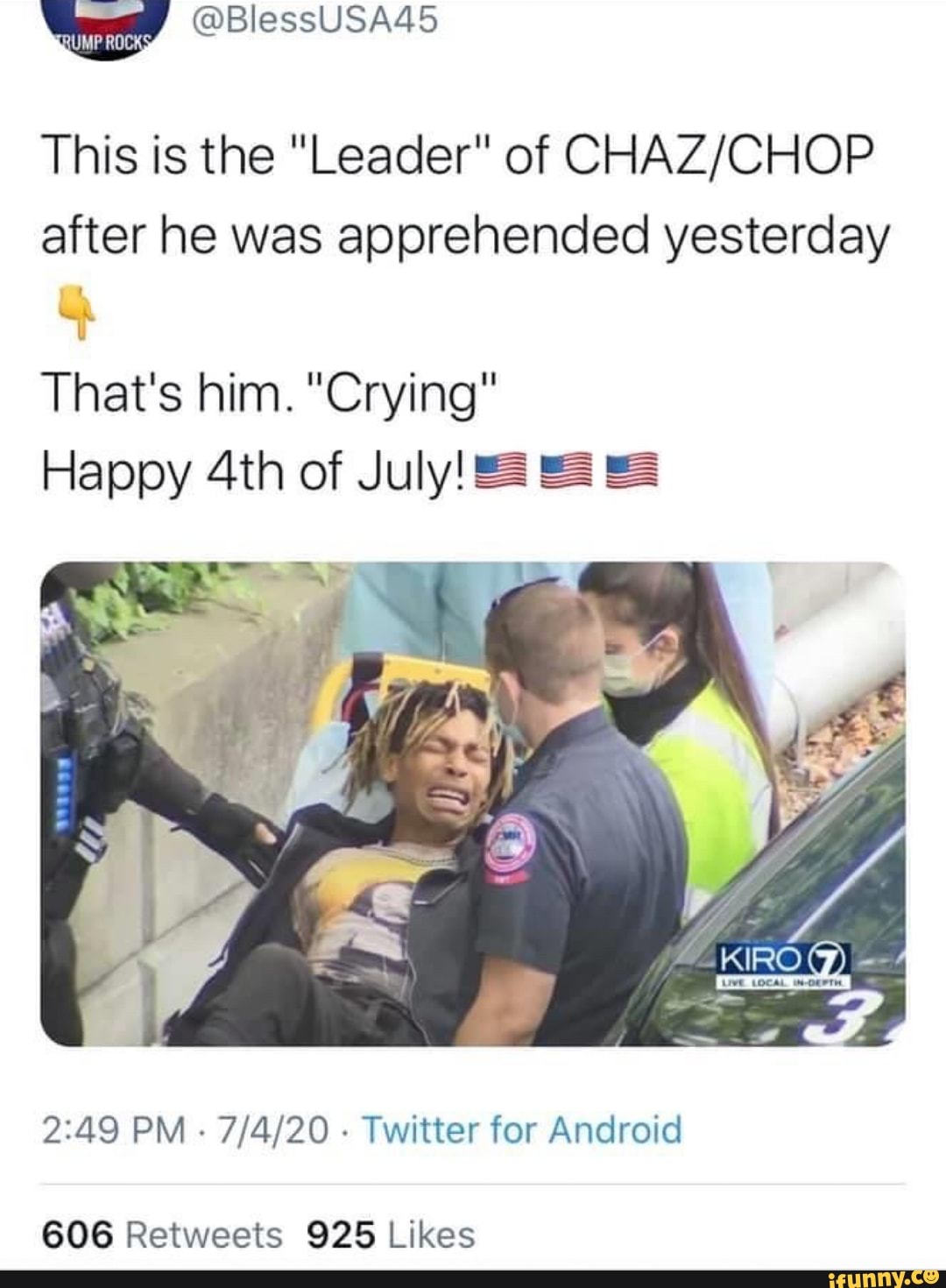 This is the "Leader" of CHAZ/CHOP after he was apprehended yesterday U ...