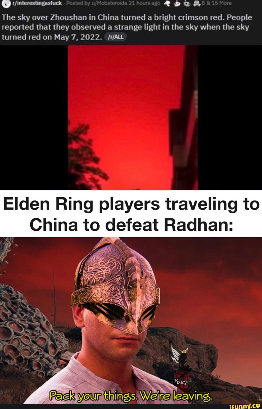 '/interestingastuck The sky over Zhoushan in China turned a bright ...