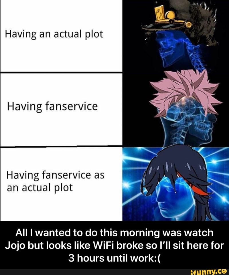 Having an actual plot Having fanservice Having fanservice as an actual ...