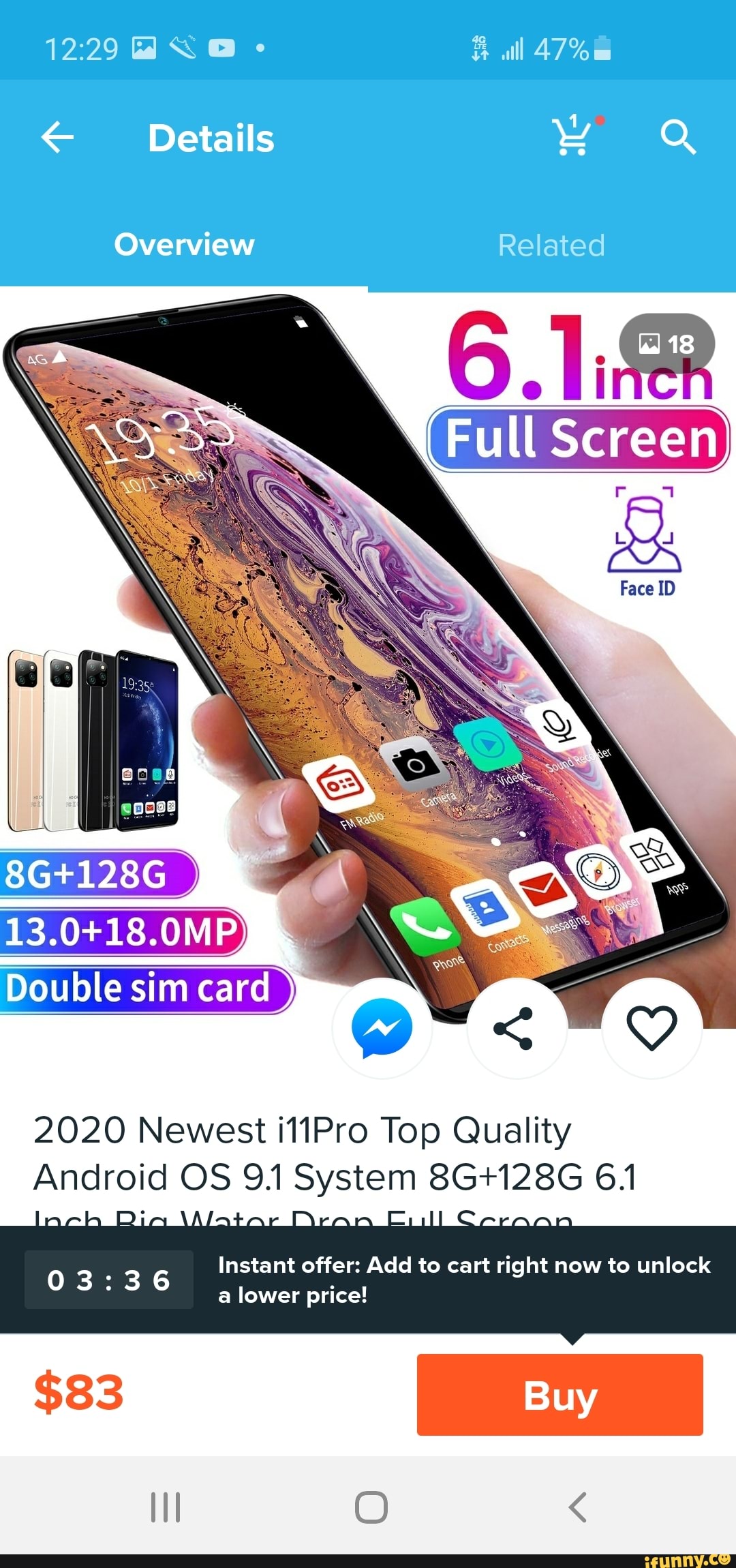 Details Q Overview Related Full Screen Double sim card 2020 Newest ...