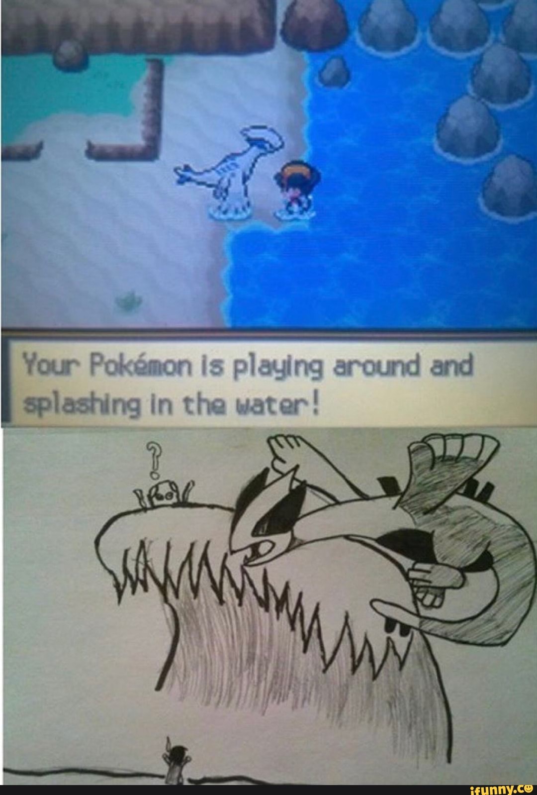 Your Pokémon is playing around and Splashing in the water! - iFunny