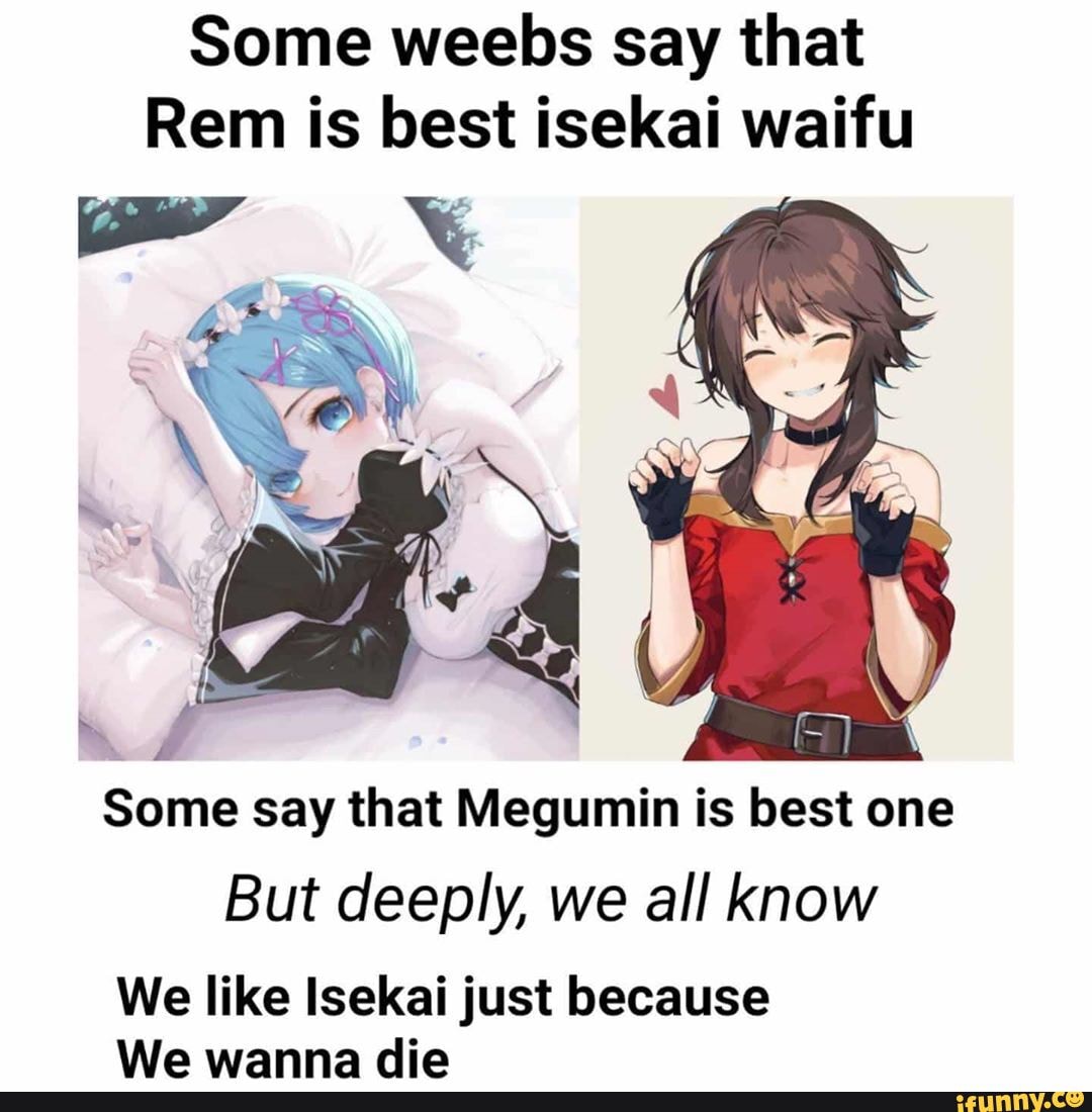 Some weebs say that Rem is best isekai waifu Some say that Megumin is ...