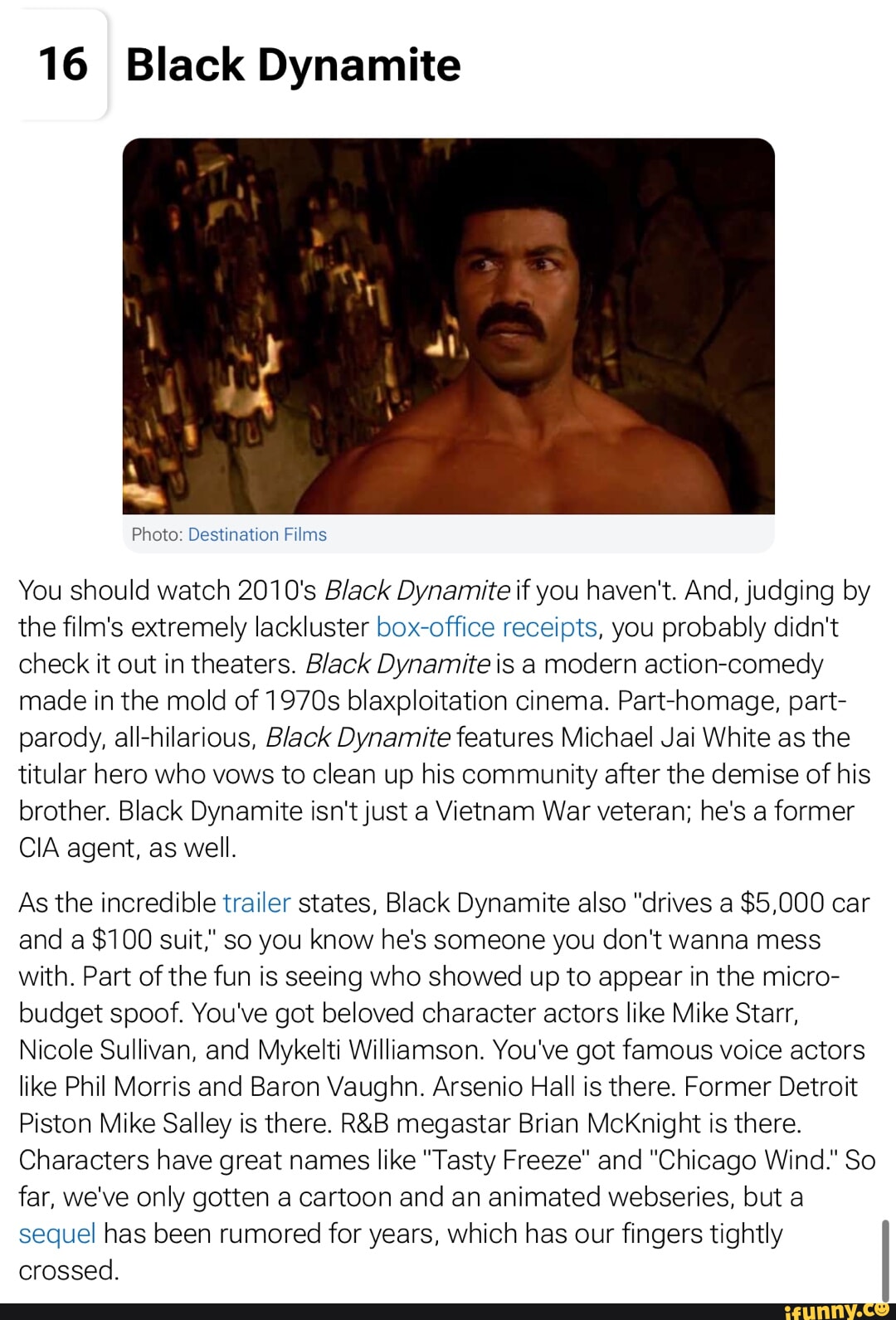 16 I Black Dynamite Photo: Destination Films You should watch 2010's ...