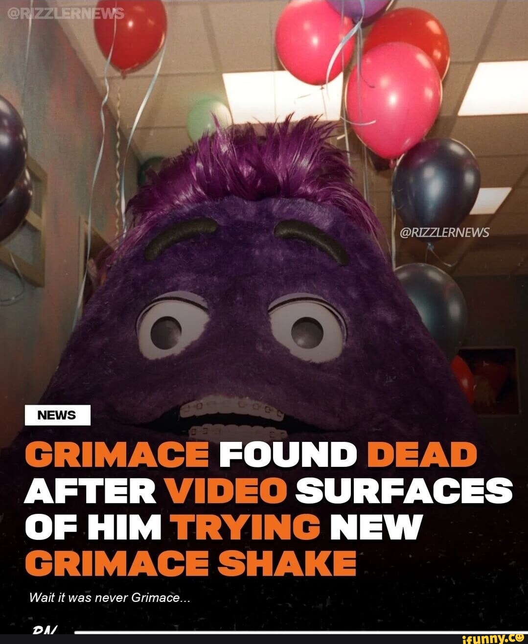 GRIMACE FOUND DEAD AFTER VIDEO SURFACES OF HIM TRYING NEW GRIMACE SHAKE ...