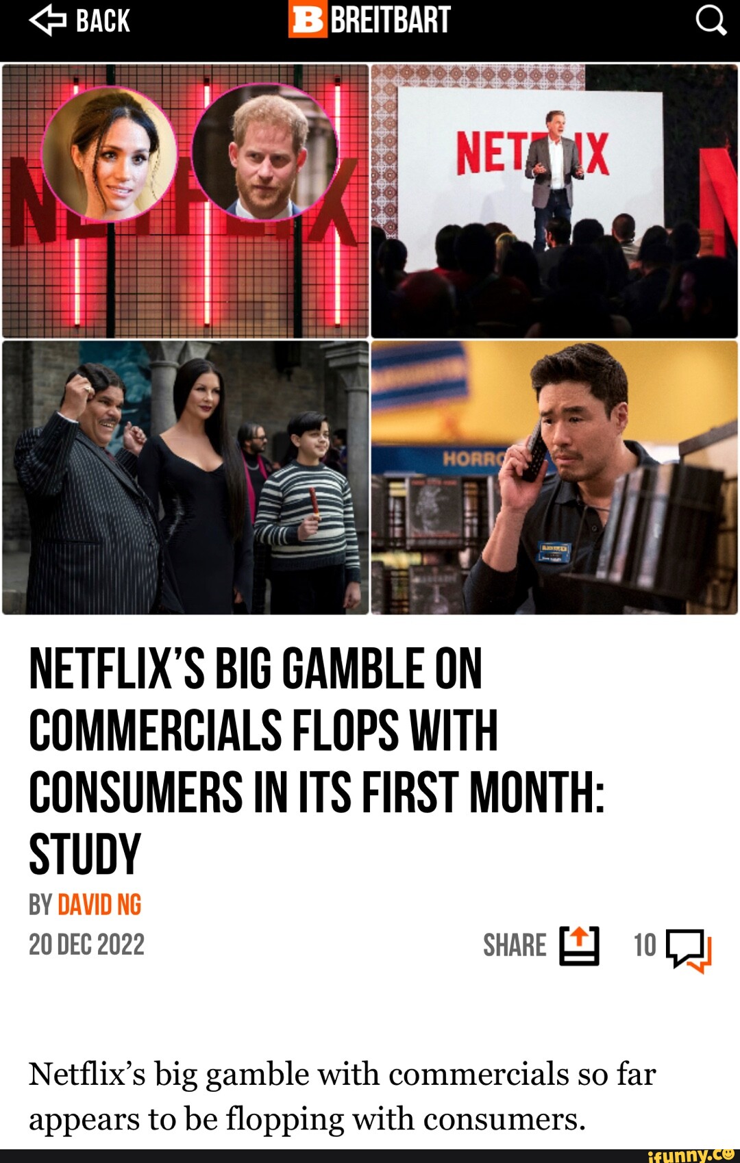 BACK BREITBART I NETFLIX'S BIG GAMBLE ON COMMERCIALS FLOPS WITH ...