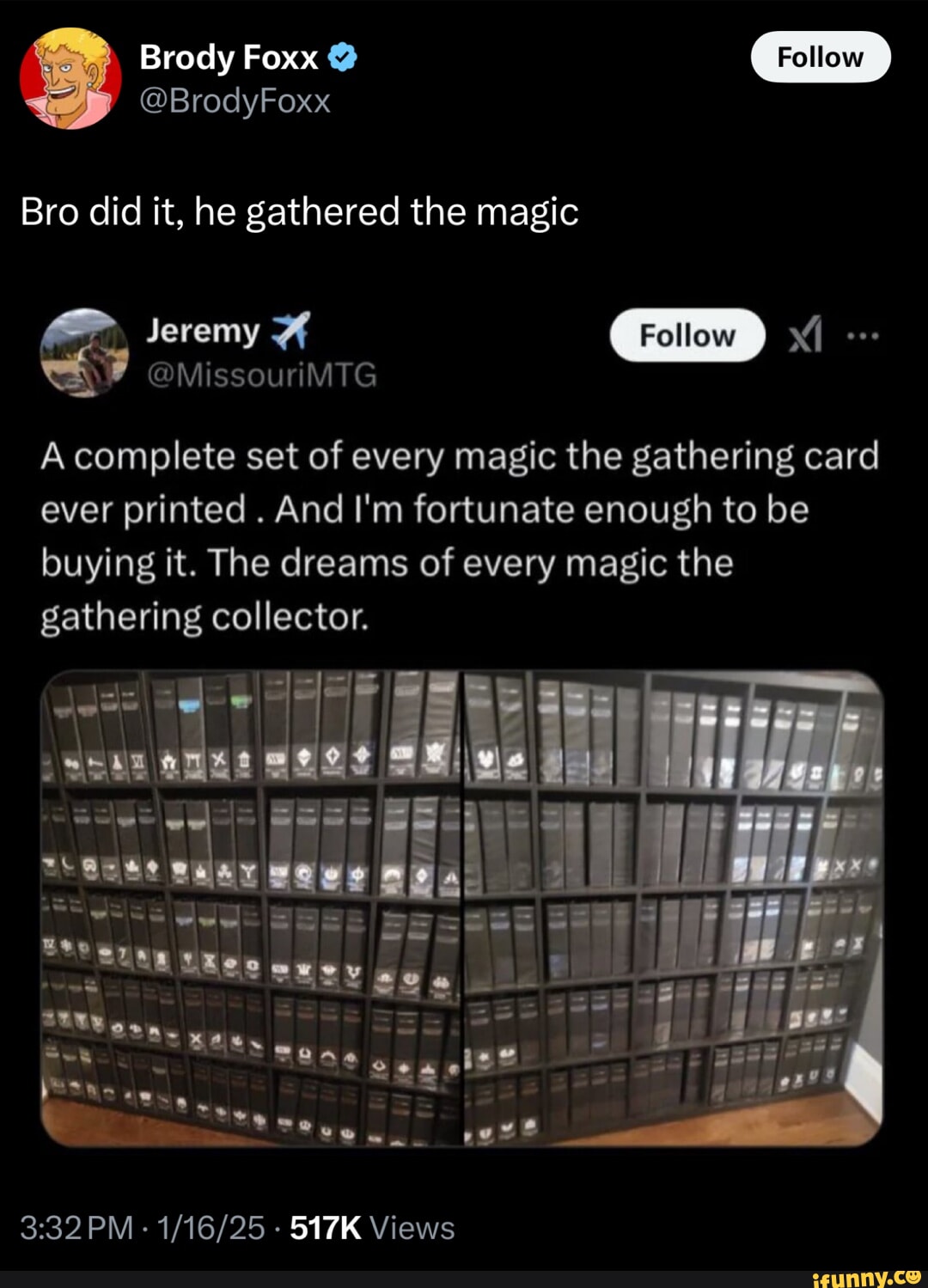 Brody Foxx Bro did it, he gathered the magic Jeremy complete set of ...