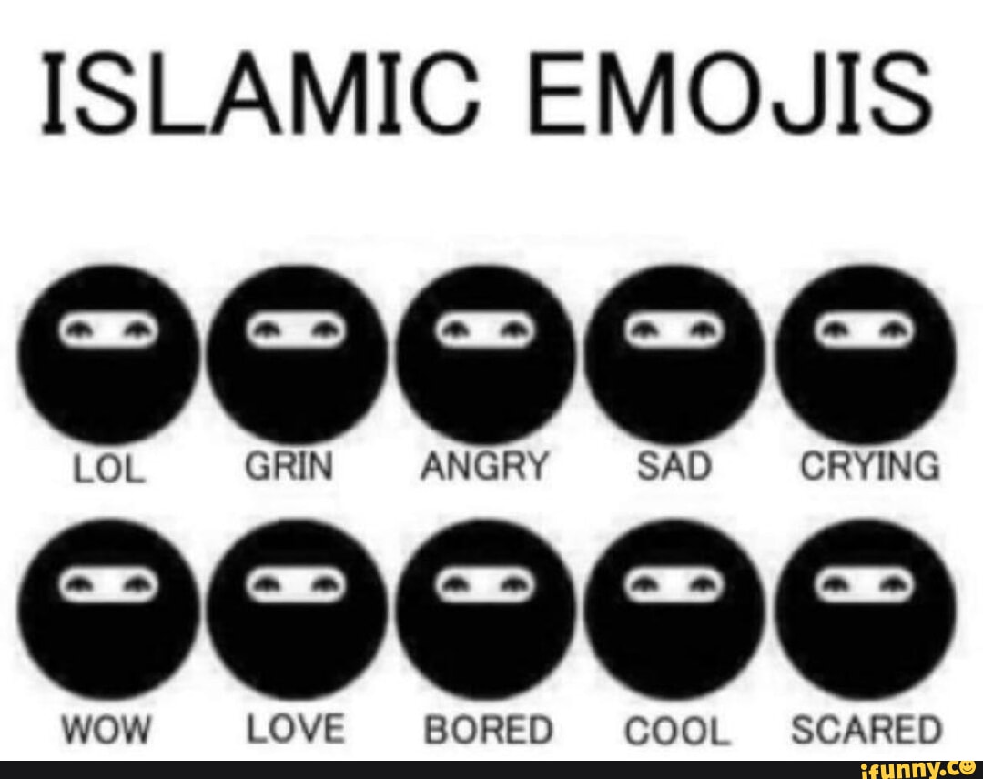 ISLAMIC EMOJIS OL GRIN ANGRY SAD CRYING OW LOVE BORED cool SCARED - iFunny