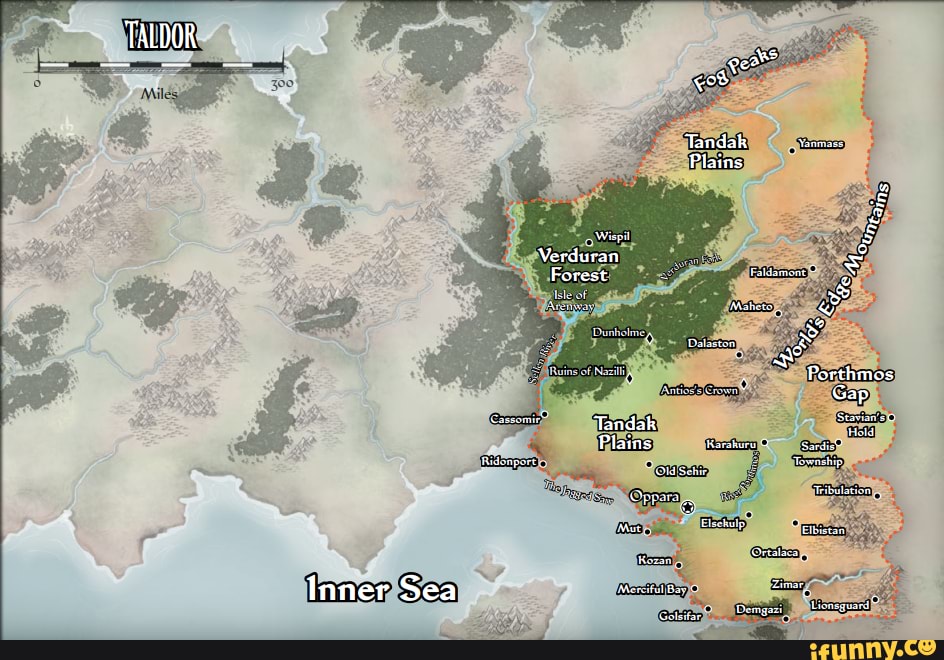 RPG - TALDOR Tandak Plains Verduran Forest Porthmos Gap Tandak Inner ...