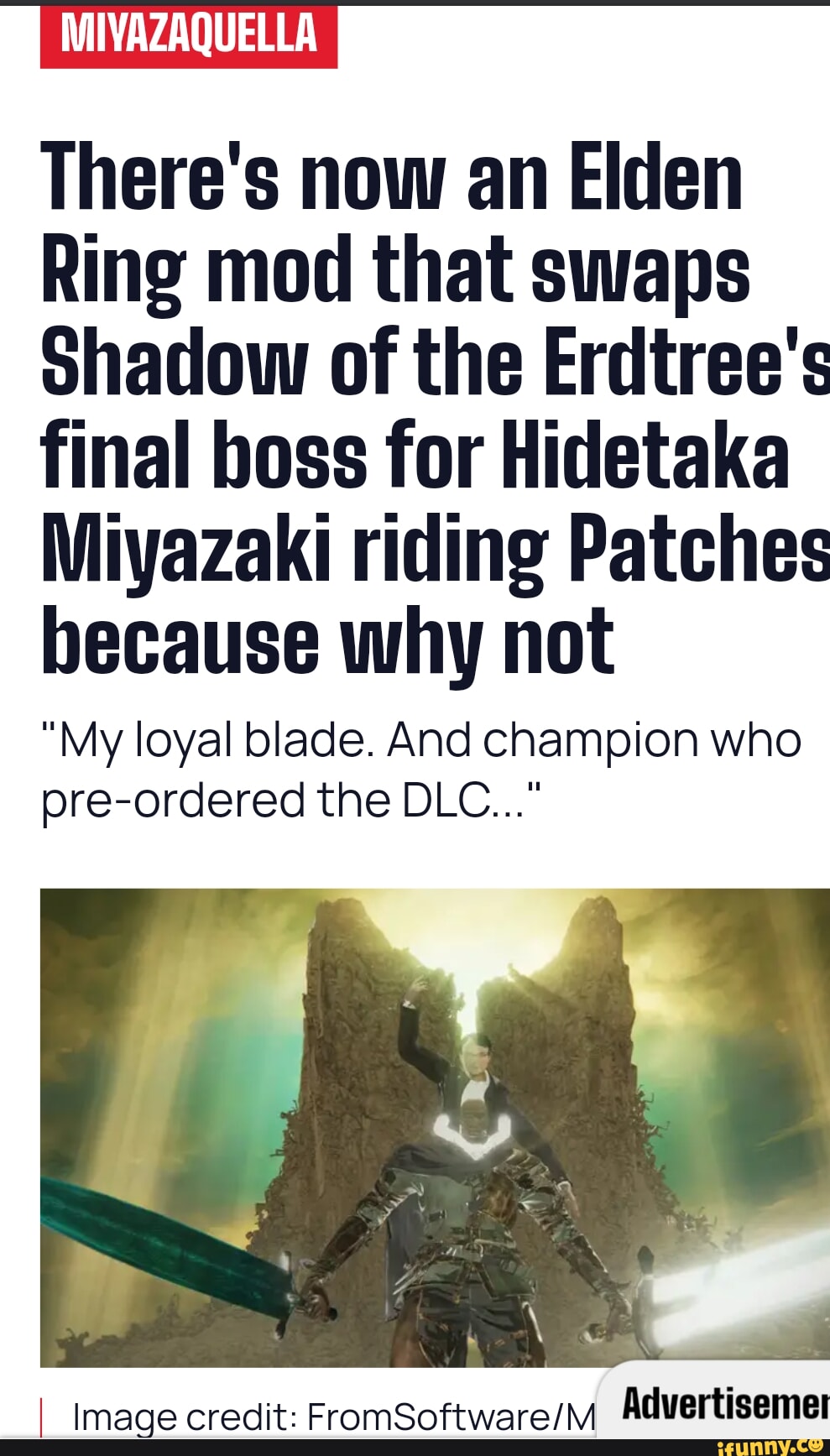 MIVAZAQUELLA There's now an Elden Ring mod that swaps Shadow of the ...